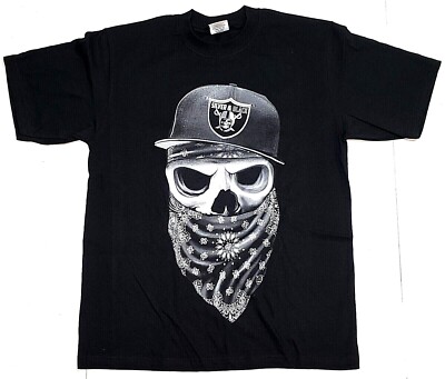 RAIDER NATION T-shirt Raiders Silver Black Men's Tee New | eBay