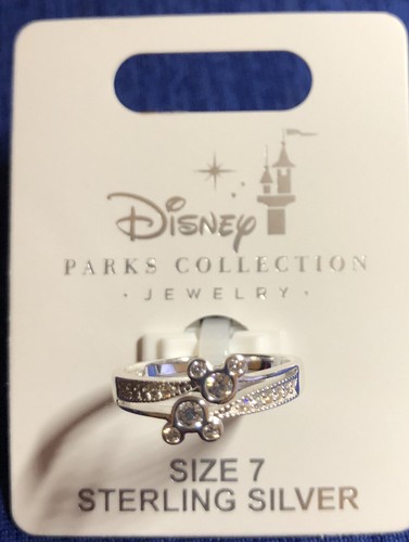 Disney Parks Mickey Double Icon Swarovski Crystals Sterling Silver Ring ...