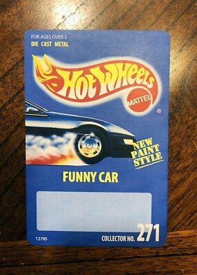 Custom Hot Wheels RETRO CARDBACK 1989 "FUNNY CAR #271" re-card your ...