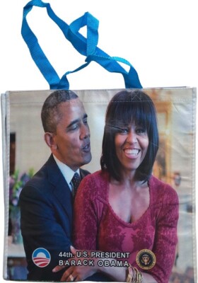 44th-President Barack & Michelle Obama) "4 Sided" Full color Glossy Bag ...