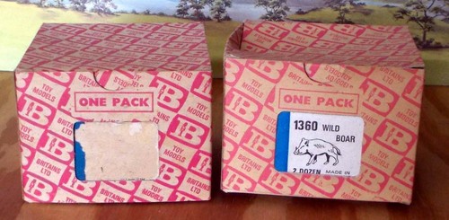 BRITAINS ANIMALS - WILD BOARS x 2 DEALER BOXES - 24 IN EACH BOX (NEW ...