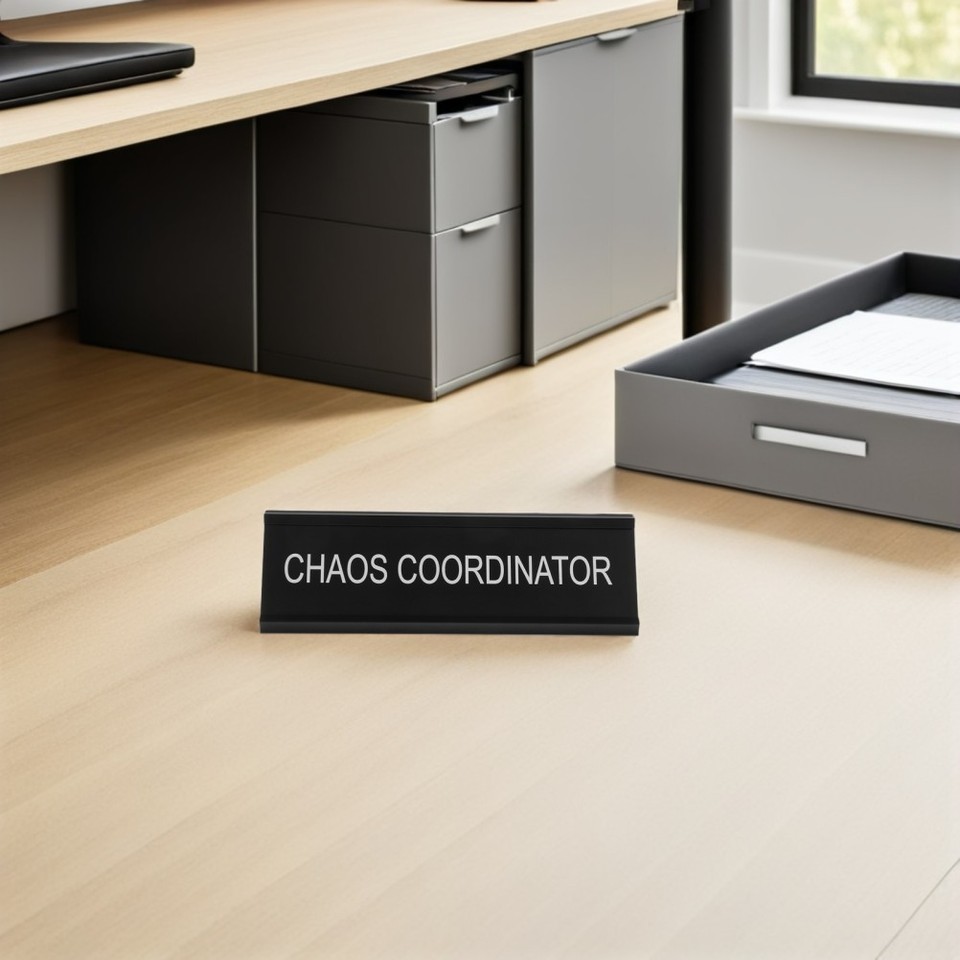 Chaos Coordinator Plaque Metal Name Plate Desk Decor Sign Office | eBay ...