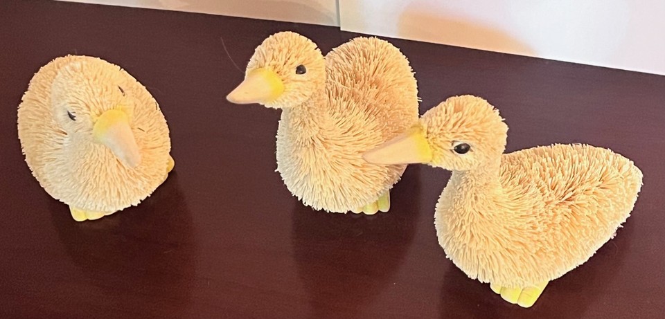 4" Easter Geese Figurine Spring Woodland Farm Figures Buri Straw Set of ...