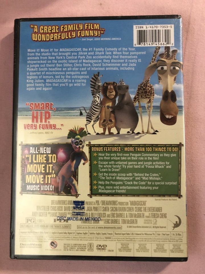 Madagascar (DVD, 2005, Widescreen) Dreamworks SEALED 678149456622| eBay