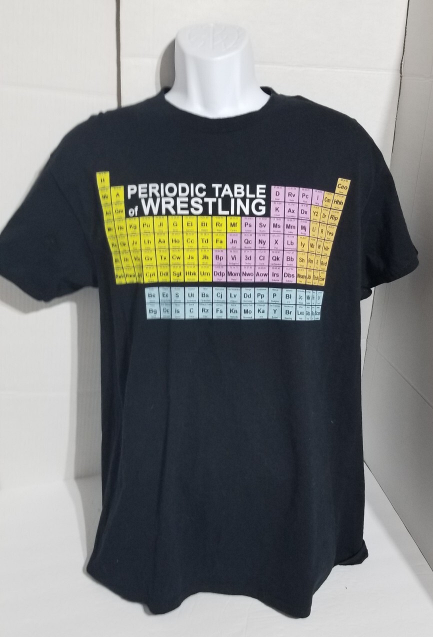 WWF WCW Periodic Table Of 80's 90's Wrestling t-shir… - Gem