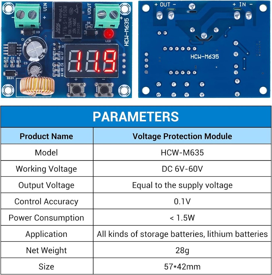 DC 12V-36V Voltage Protection Module Digital Low Voltage Protector ...