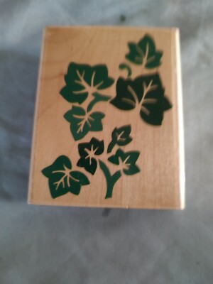 Wood Mounted Rubber Stamp Ivy Leaves A2204F Rubber Stampede 3 1/2" x 3 ...