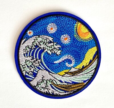 Embroidered Patch Ocean Wave Beach Sea NEW Iron-on/Sew-on | eBay