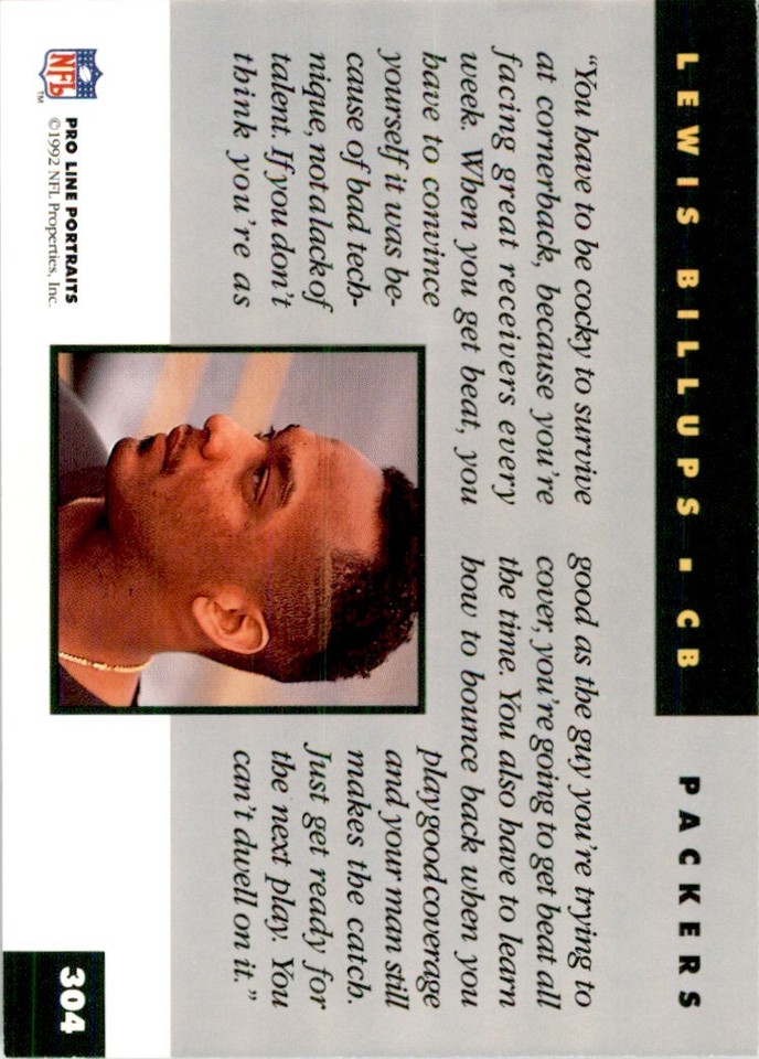 1992 Pro Line Lewis Billups Football Cards #304 | eBay