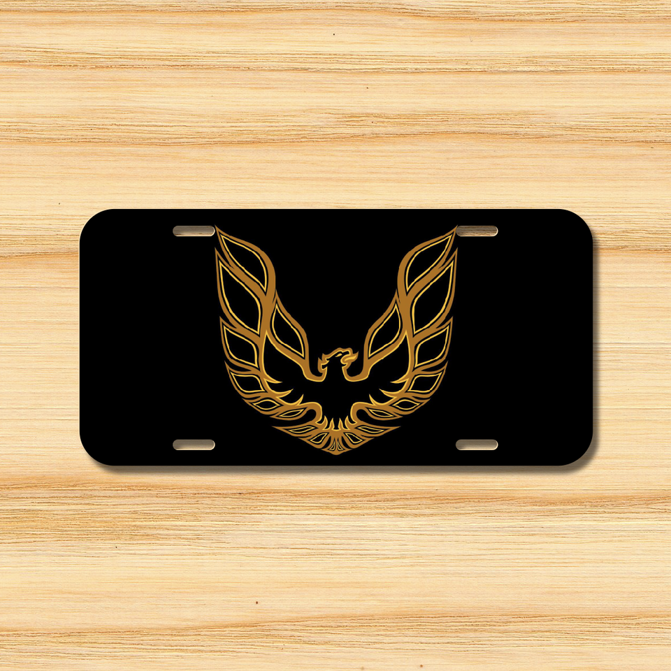Black Firebird Vehicle License Plate Front Tag Plate Trans am Fire hawk ...