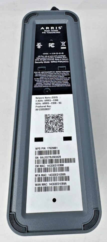 ARRIS TG3452 Modem Router w/ Adapter | eBay