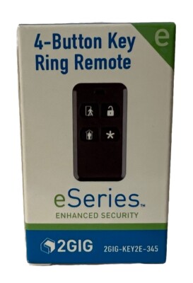 NEW 2GIG Encrypted Home Security 4‐Button Remote Keyfob 2GIG-KEY2E-345 | eBay