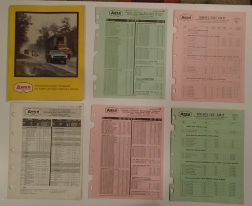 1971 ANCO Windshield Wiper Products Catalog & price sheets, Anderson Co ...