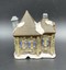 Christmas Village Log Cabin Style House Home Porcelain Snow Caps | eBay