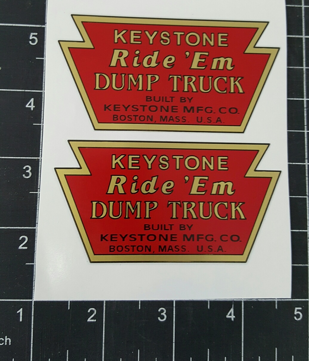 KEYSTONE RIDE-EM DUMP TRUCK DECALS | eBay