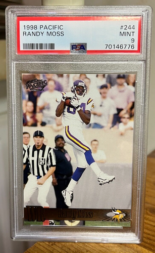 1998 Pacific Football Randy Moss #244 PSA 9 Mint HOF VIKINGS Rookie RC ...