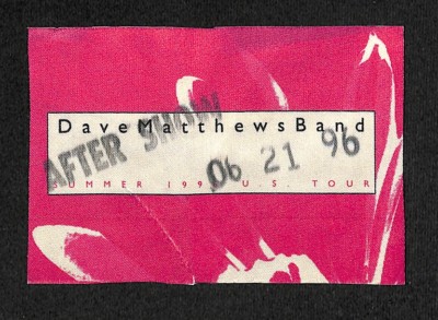 DAVE MATTHEWS BAND DMB "CRASH" TOUR CHICAGO 6/21/1996 CONCERT BACKSTAGE ...