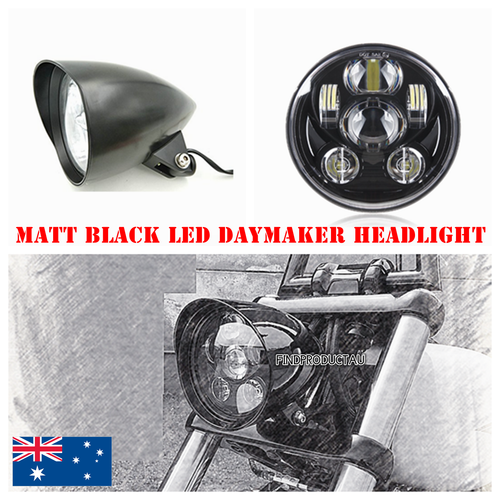 5.75" Matt Black LED daymaker bullet headlight Harley breakout rocker ...
