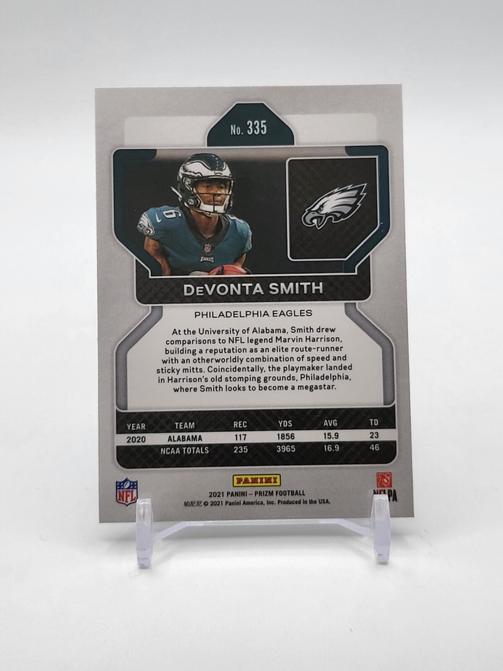 Devonta Smith ROOKIE CARD 2021 Panini Prizm #335 Philadelphia Eagles ...