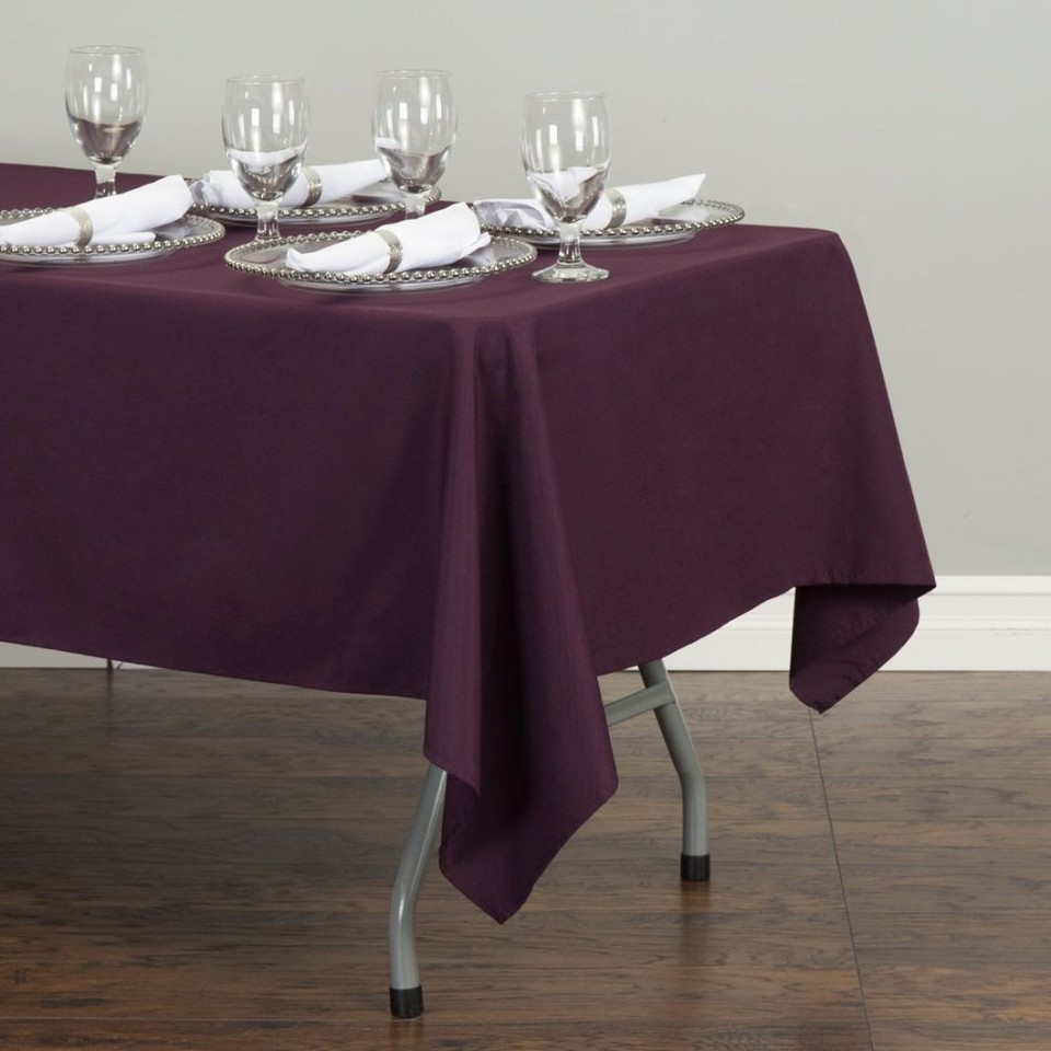 LinenTablecloth 60 x 102 in Rectangular Polyester Tablecloth Wedding ...