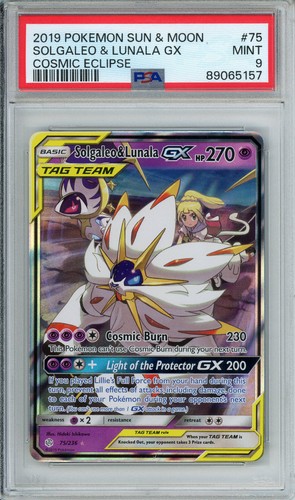PSA 9 SOLGALEO & LUNALA GX POKEMON SM COSMIC ECLIPSE 75/236 FULL ART | eBay