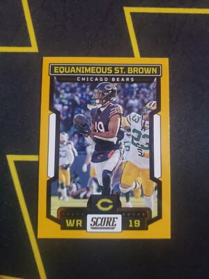 2023 SCORE YELLOW EQUANIMEOUS ST. BROWN CHICAGO BEARS #105 | eBay