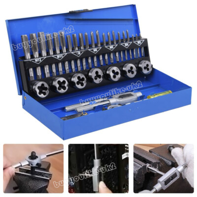 32pcs Tap and Die Set, Metric Hardened Steel Tool Set Threading ...