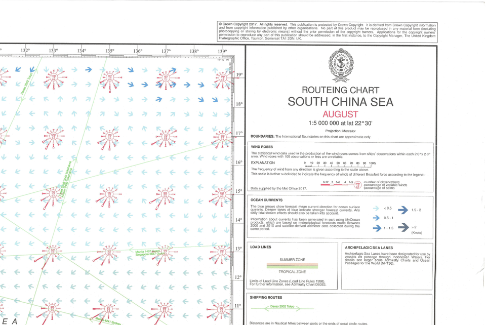 5149 Roueting Chart South China Sea August Chart Map Maritime Nautical ...