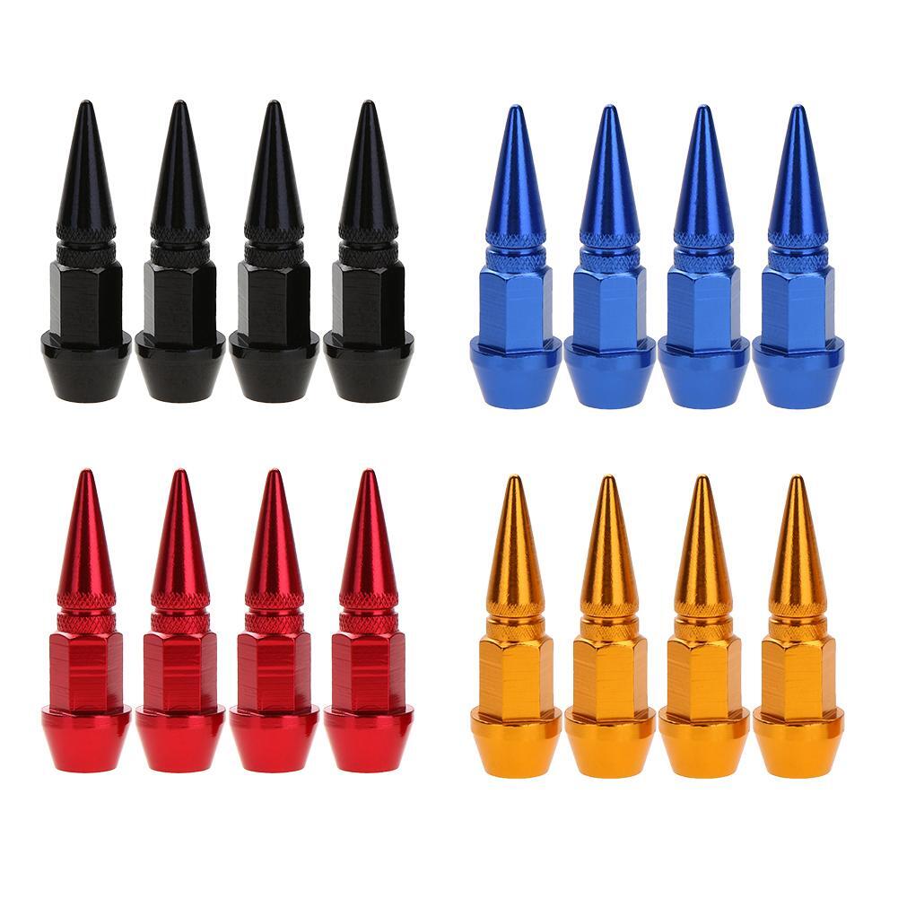 4pcs Aluminum Spike Shaped Car Bike Tire Valve Stem Dustproof Caps ...