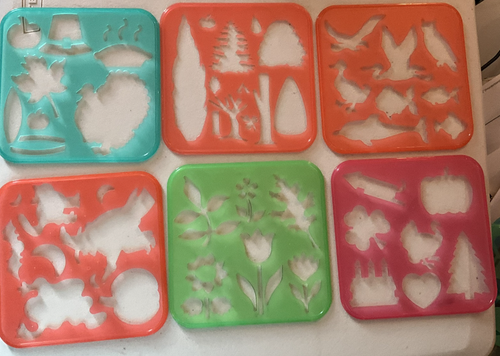 Tupperware Tuppertoys Stencil Art Set 18 Stencils in Yellow Sturdy ...