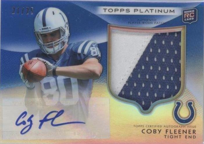2012 Topps Platinum - Rookie Coby Fleener #131 Blue Refractor Patch ...