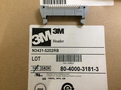 N3431-5202RB 3M CONN HEADER R/A 34POS 2.54MM ROHS 4 PIECES | eBay