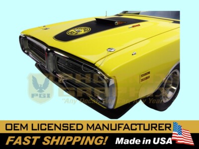 1971 Charger SUPER BEE Hood Decal Large Blackout (w/Reflective SUPER ...