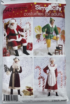 Simplicity 2542 Christmas Santa Mrs Claus ELF Movie Santa CUT for XS | eBay