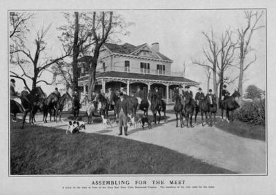 FOX HOUNDS HUNTING HORSES ASSEMBLING FOR THE MEET DEEP RUN HUNT CLUB ...