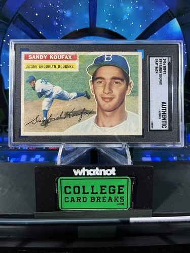 1956 TOPPS #79 SANDY KOUFAX SGC A GRAY BACK HOF BASEBALL CARD DODGERS ...