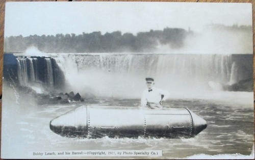 Daredevil, Bobby Leach & His Barrel, Niagara Falls 1911 AZO Realphoto ...