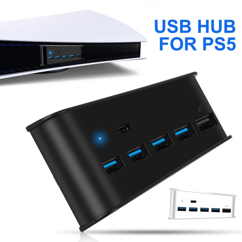 6 Ports USB Hub Charging Adapter for PlayStation 5 PS5 Game Console ...