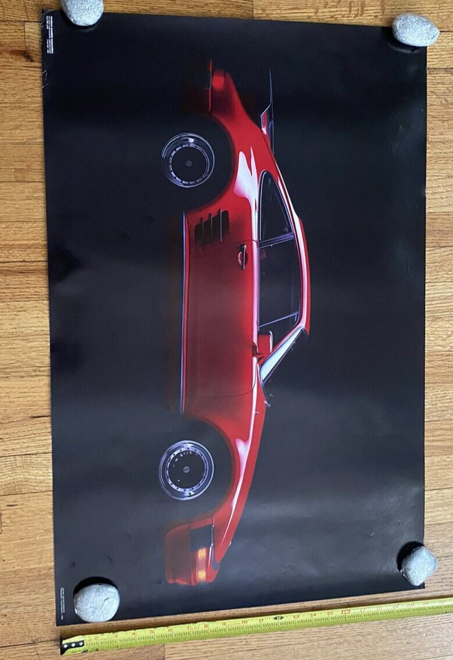 Western Graphics Corp 1986 # 208 Red 911 930 Turbo Porsche Poster 32" X ...