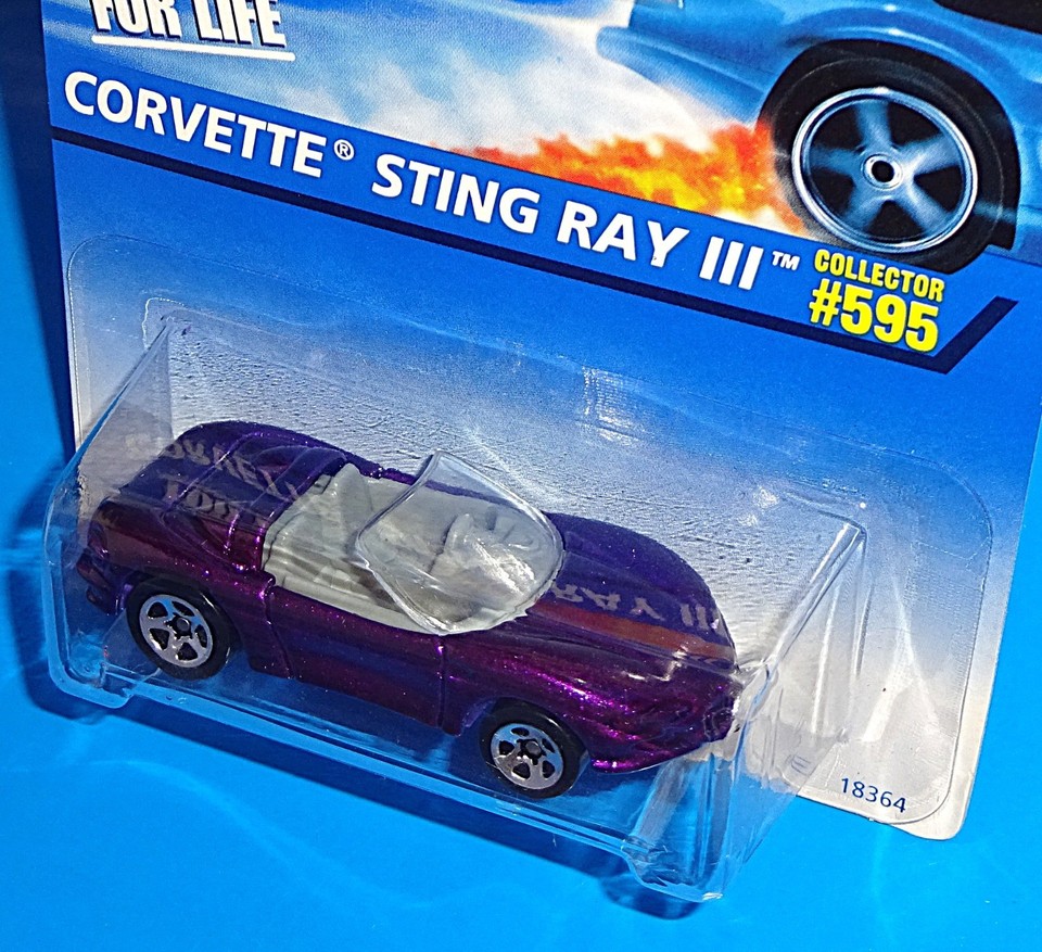 Hot Wheels 1996 Mainline #595 Corvette Sting Ray III Mtflk Purple w ...