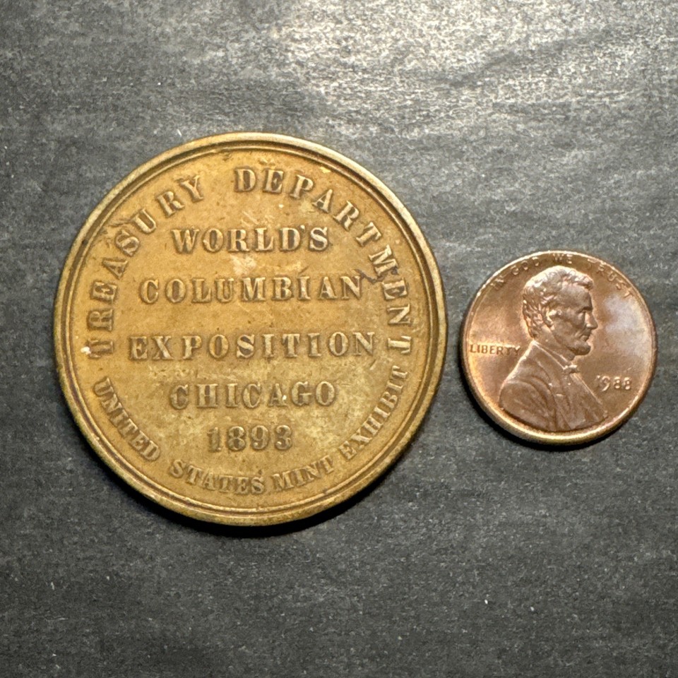 1893 Columbian Exposition Chicago Treasury Dept US Mint Exhibit Medal ...