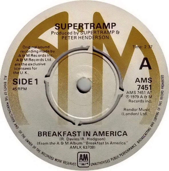 Supertramp - Breakfast In America (VINYL) | eBay UK