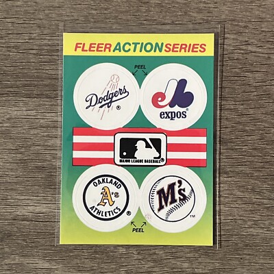 1990 Fleer Action Series Baseball Stickers Card Dodgers Expos Athletics ...