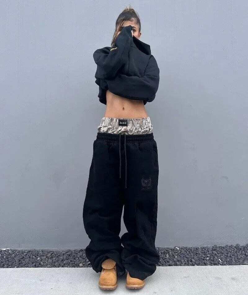 Y2K pants vintage Harajuku double Embroidered waist Y2K pants vintage Harajuku double Embroidered waist