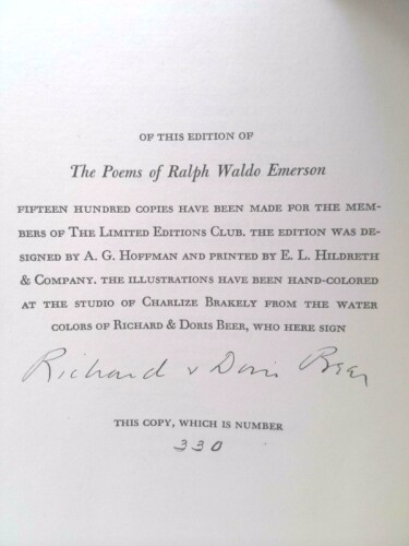 POEMS OF RALPH WALDO EMERSON.|THE (Ltd Ed, Signed) by unknown author | eBay