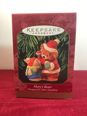 Hallmark Christmas Ornament Mary's Bears 1999 Mary Hamilton Bear Bunny ...
