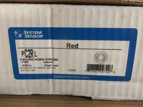 NEW SYSTEM SENSOR PC2RL RED CEILING HORN STROBE INDOOR 2 WIRE | eBay