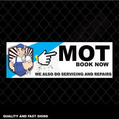 Mot Servicing And Repairs Garage Signage Colour Sign Printed Heavy Duty ...