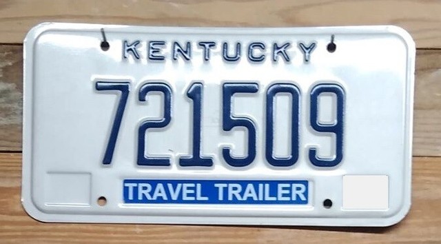 Kentucky Expired 2003? Travel Trailer License Plate ~ 721509 ~ Embossed ...