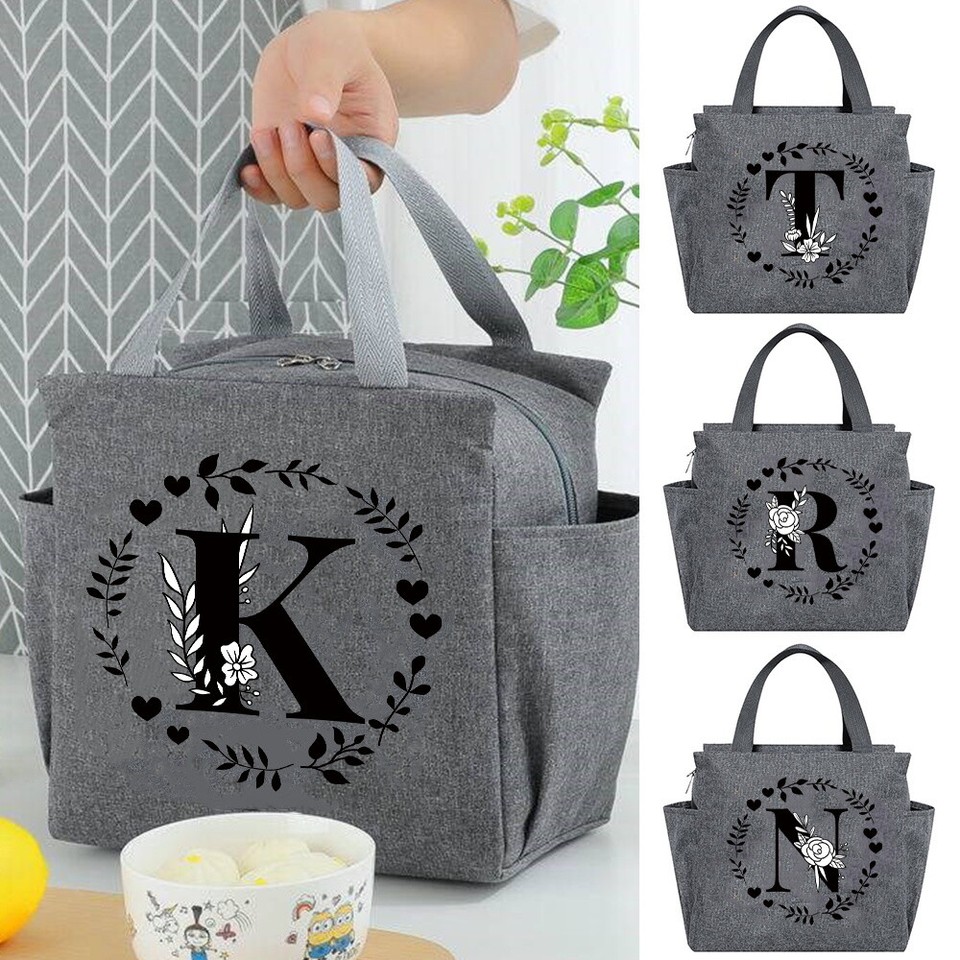 Letter Insulated Lunch Pack Box Bag Child Boys Girls School Food Picnic ...